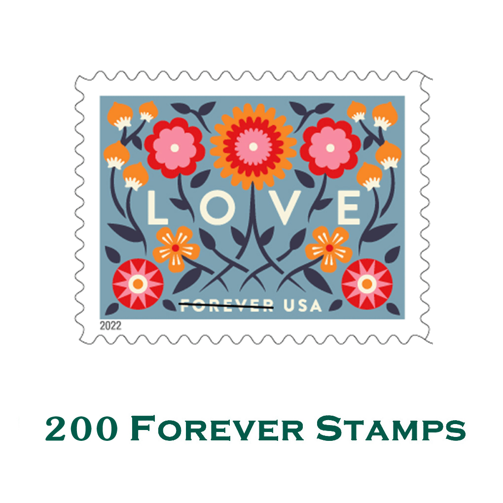 200 Permanent Stamps and LOVE2022
