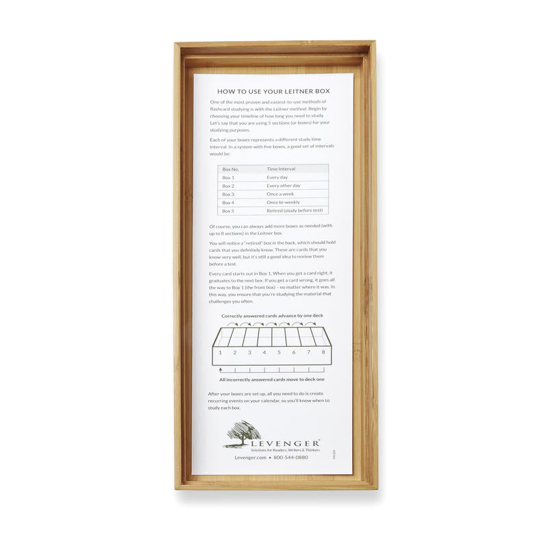 Bamboo Leitner Learning Box