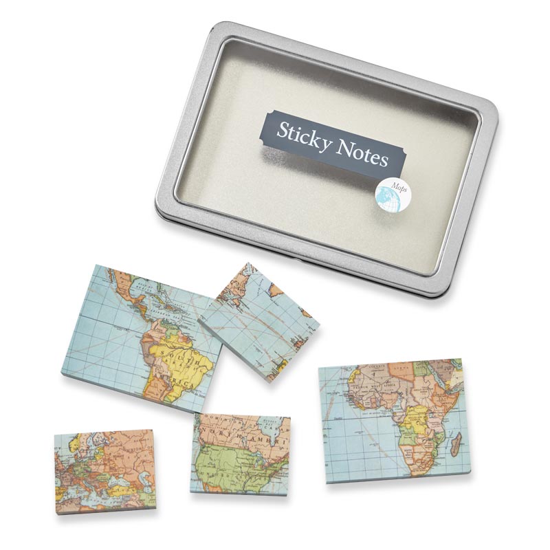 Vintage Map Sticky Notes