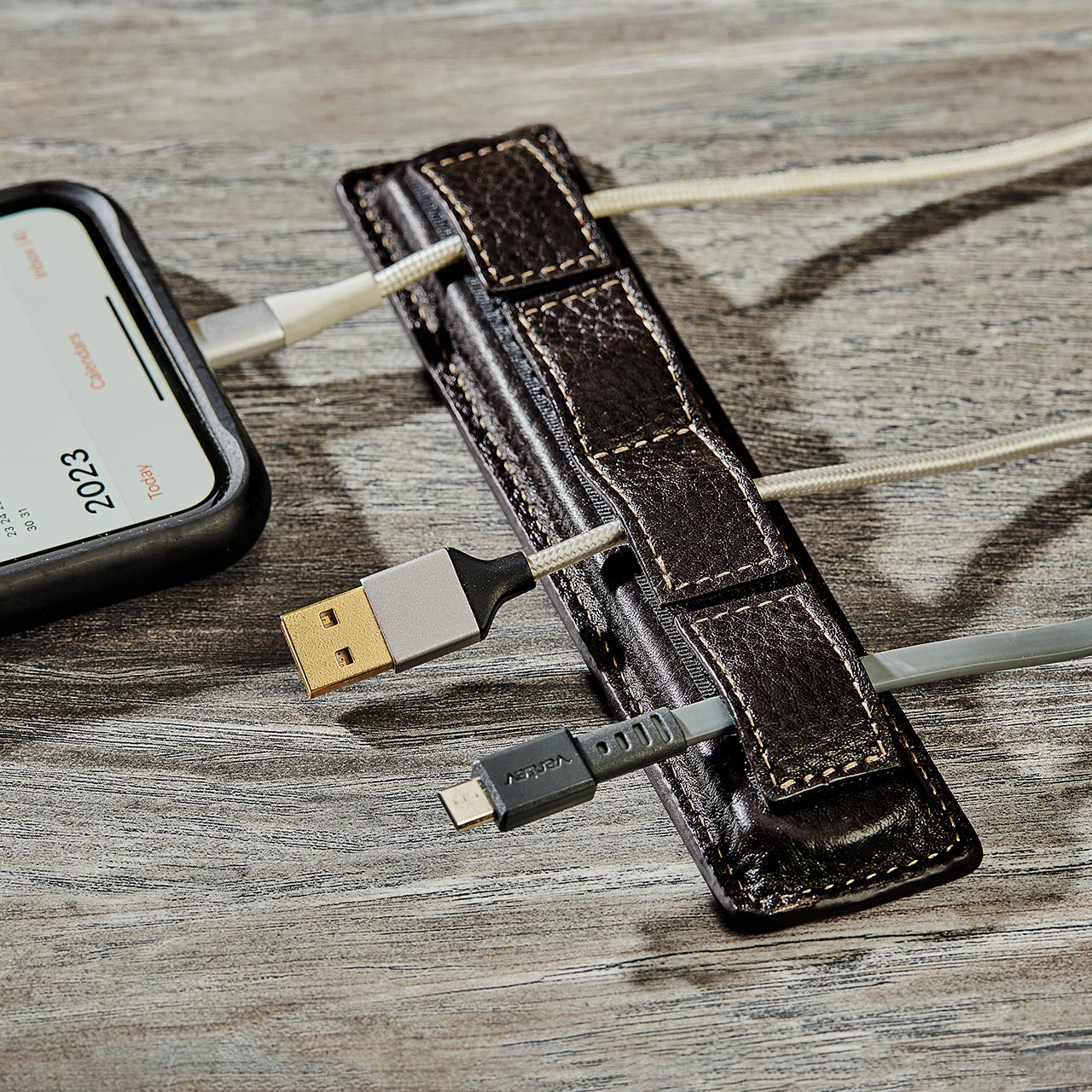 Leather Weighted Cord Holder