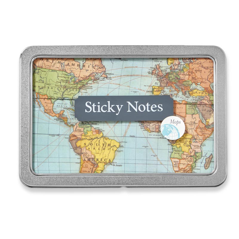 Vintage Map Sticky Notes
